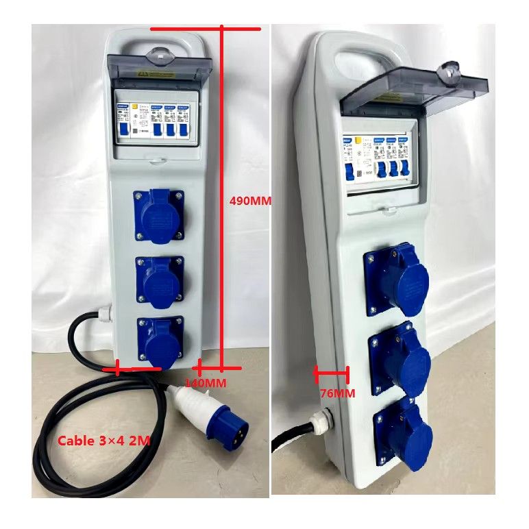 16A 3 Way Socket Industrial Distribution Electrical Box Plug Outdoor ...