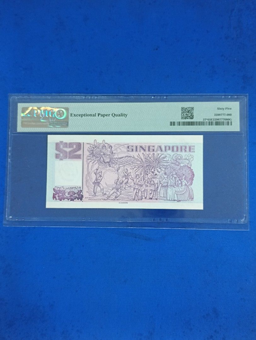 ⭐ Rare ⭐ Ship Purple $2 Prefix LG Replacement Banknote PMG 65 EPQ as ...