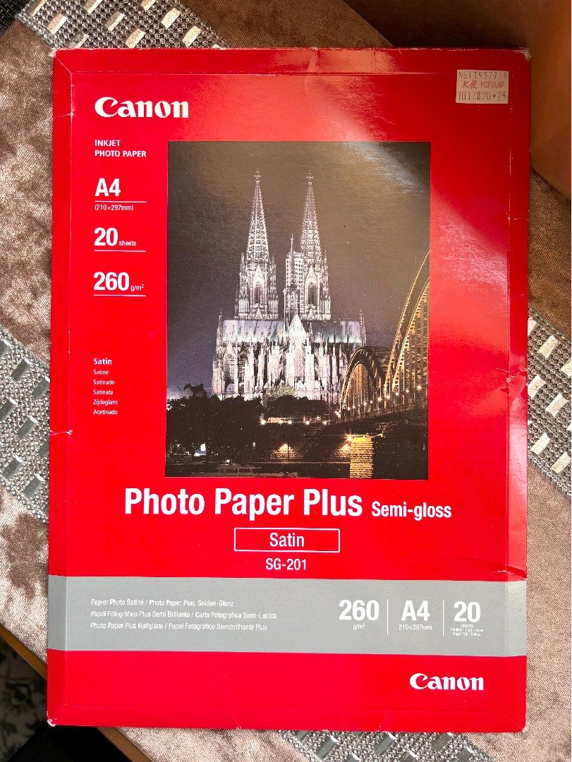 A4 Canon Photo Paper Plus Semi-Gloss Satin (SG-201), Hobbies & Toys ...