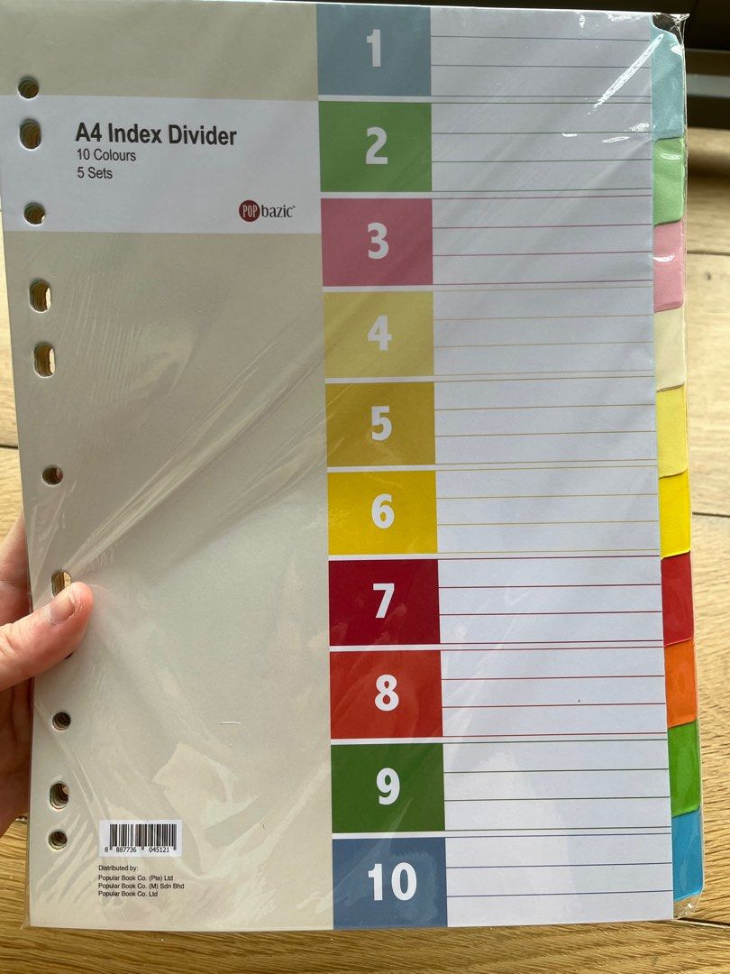 A4 index divider for files, Hobbies & Toys, Stationery & Craft ...
