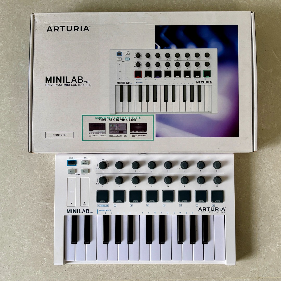 Arturia MiniLab MkII 25 Slim-key 25-note USB MIDI Mini Keyboard ...