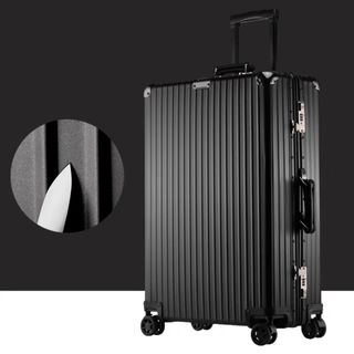 Aluminium Big Size Spacious Luggage Durable Metal Black Silver Luggage ...