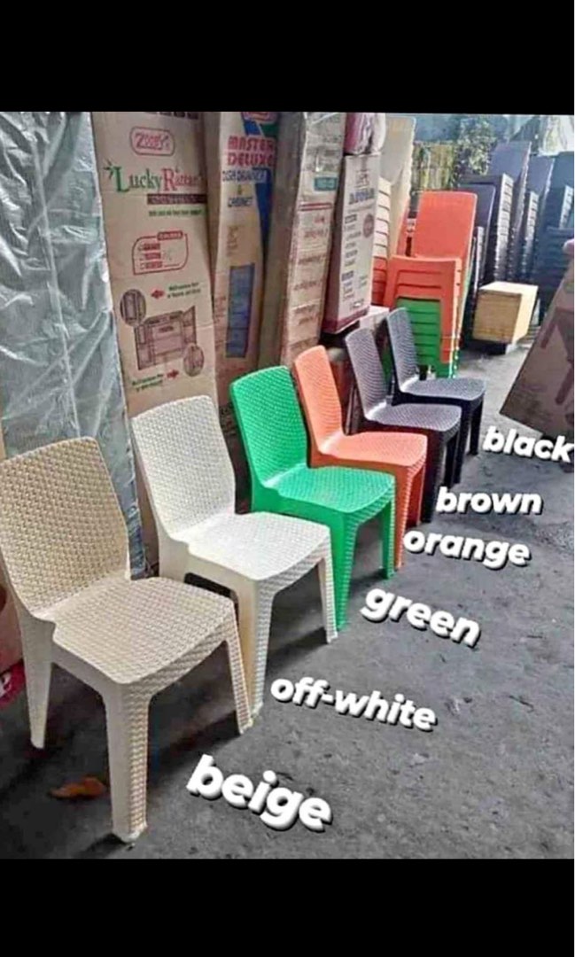 dining chair / rattan chairs plastic upuan, Furniture & Home Living ...