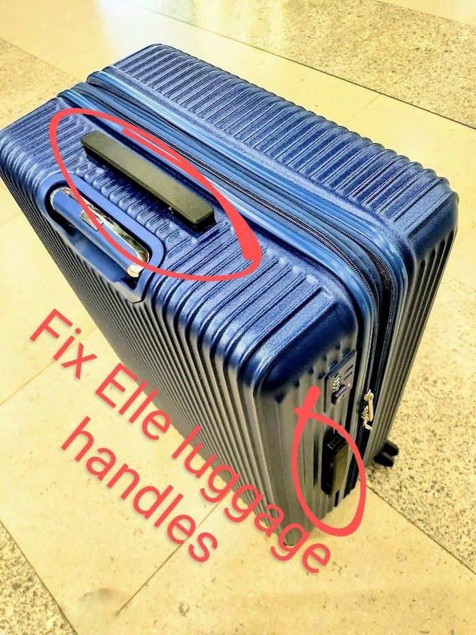 DIY fix your broken ELLE brand luggage handle, 4 screws to remove, new ...
