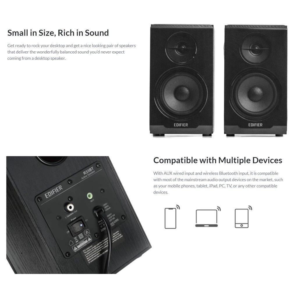 EDIFIER R33BT - Bluetooth Active loudspeakers 11 months as at Jun2 2024 ...