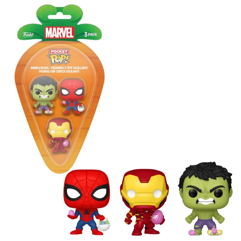 [Free Delivery] Funko Pocket POP! Easter Spider-Man, Iron Man & Hulk 3 ...