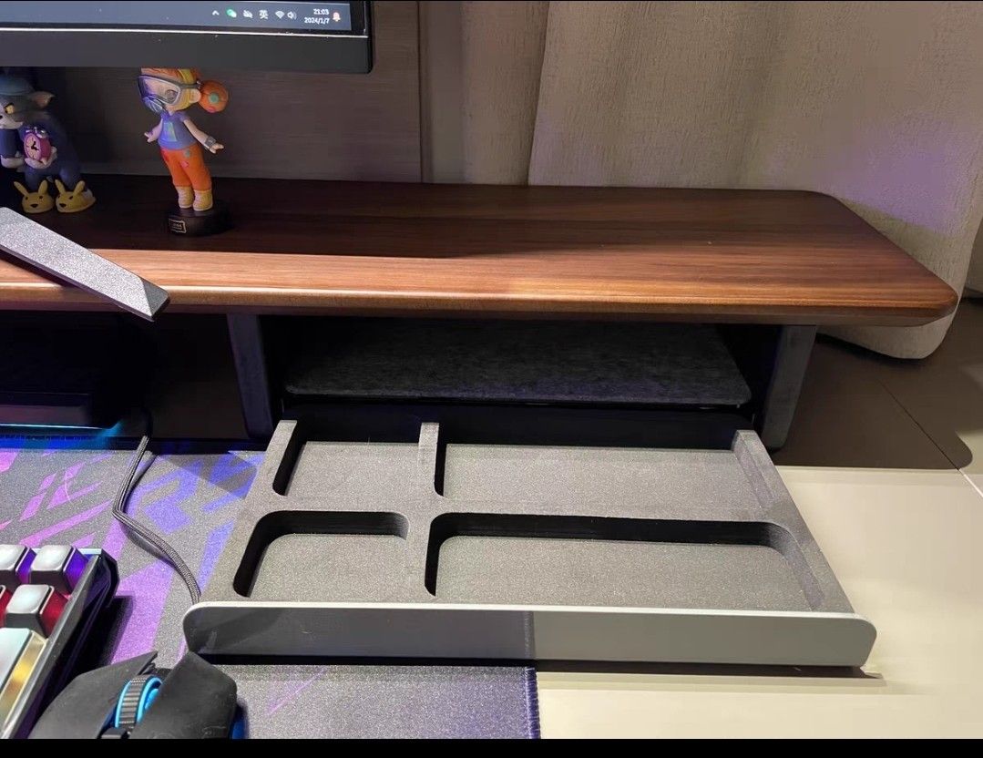 [FREE DELIVERY] Premium Solid Walnut Monitor Desk Shelf Riser ...