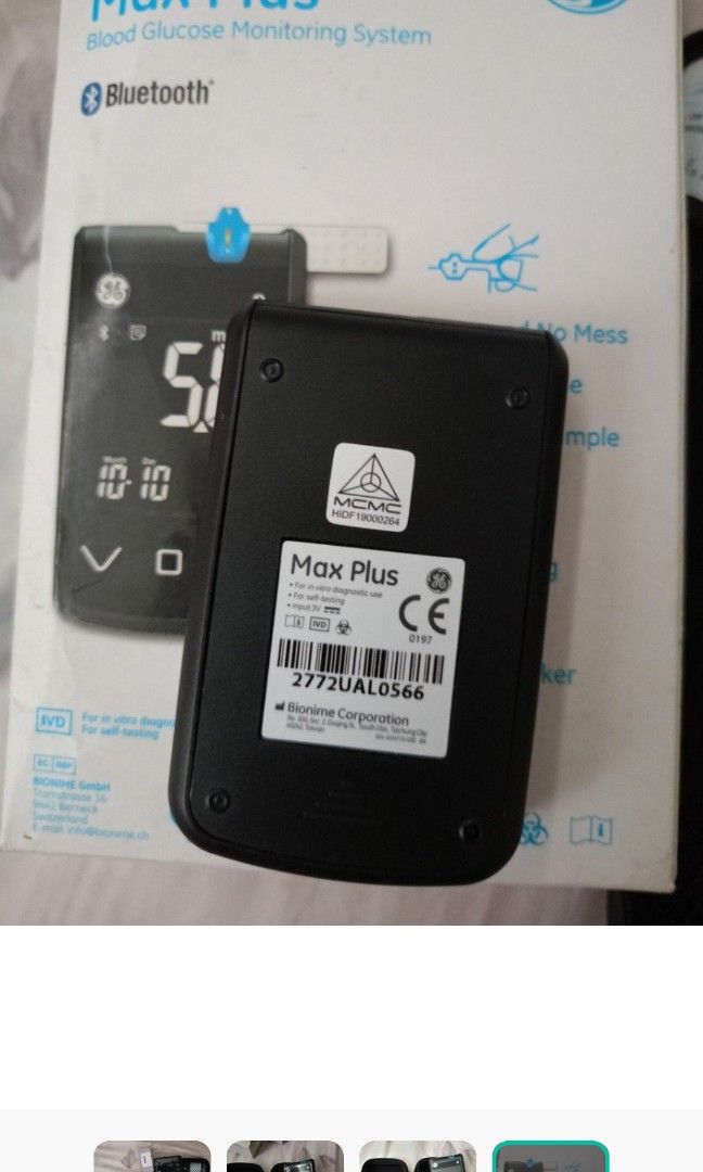 GE Max plus blood glucose monitoring system, Kesehatan & Kecantikan ...