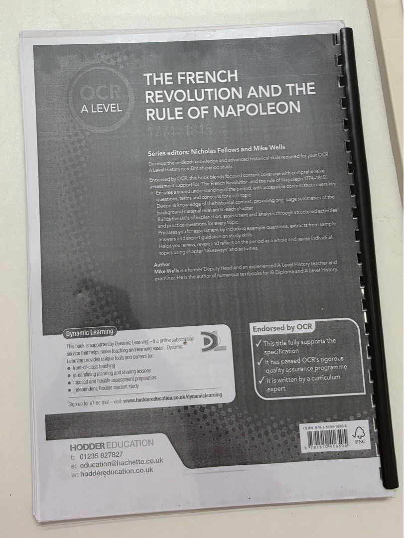 History A Level French Revolution + Napoleon Textbook OCR Sunway ...