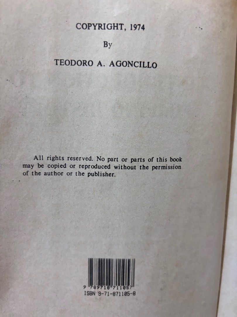 Introduction to Filipino History by Teodoro A. Agoncillo. First edition ...