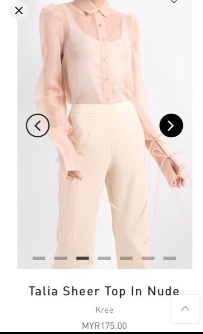 KREE Talia Sheer Top in Nude, Women's Fashion, Tops, Blouses on Carousell