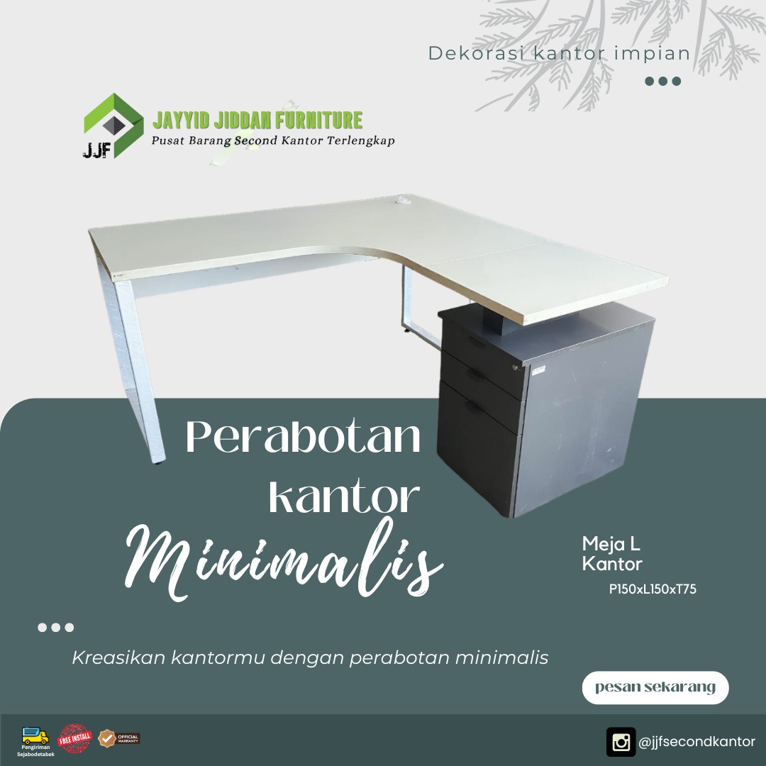 Meja kantor L - meja kantor siku, Perabotan Rumah di Carousell