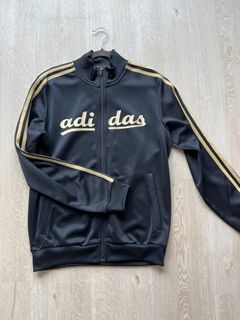 Adidas Black Gold Tracksuits Jacket (Limited Edition), Men's Fashion ...