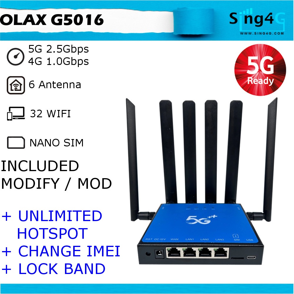 MODIFIED MOD 5G CPE OLAX G5016 same as Gten CP502 5G MODEM ROUTER WIFI6 ...