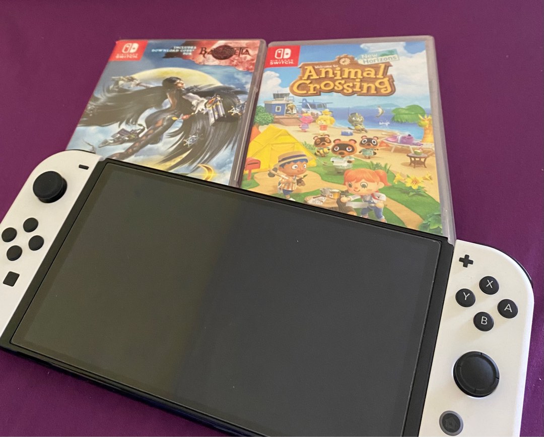 Nintendo Switch OLED w/ Bayonetta 2 & Animal Crossing, Video Gaming ...