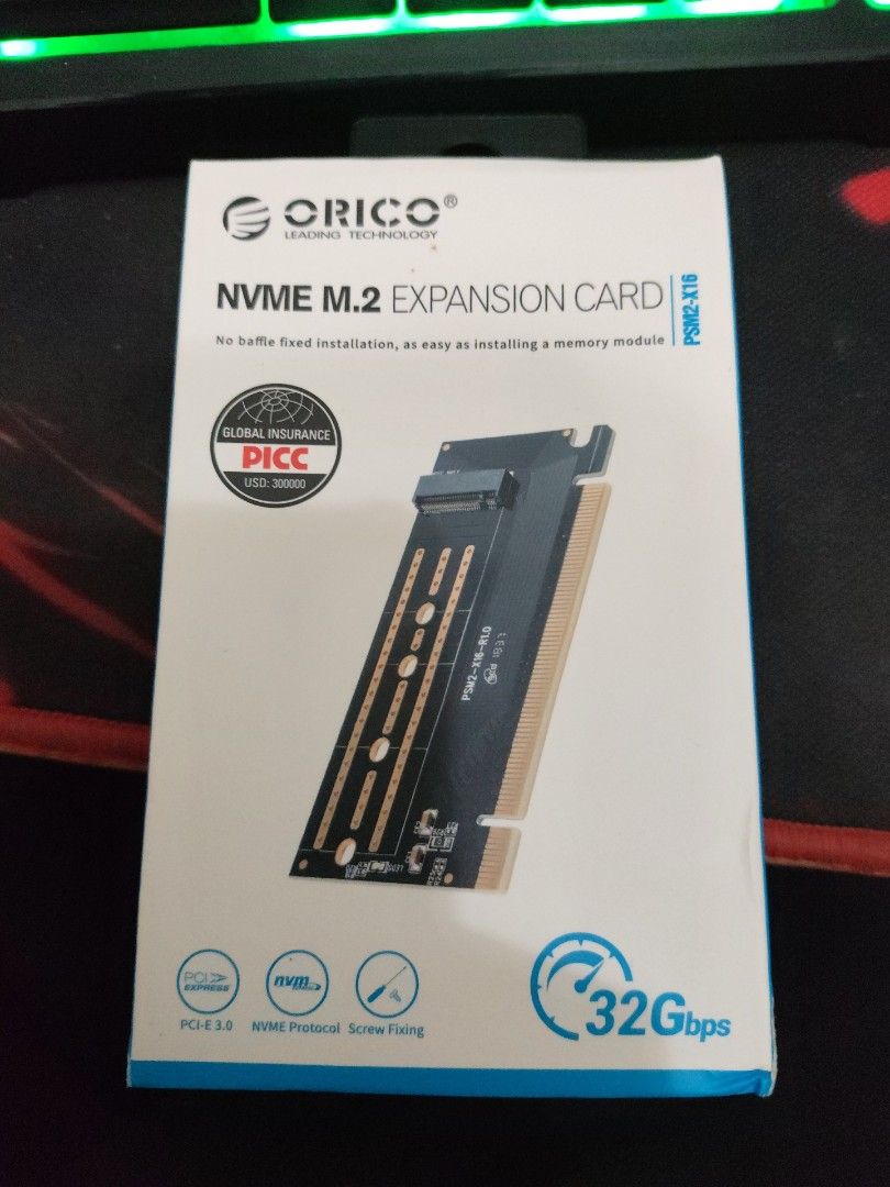 Orico PSM2-X16 NVMe expension card, Computers & Tech, Parts ...