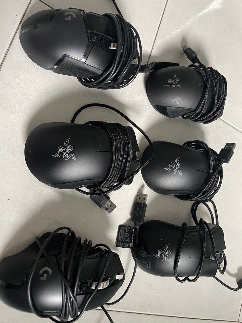 Razer lancehead v1, deathadder essential, Logitech g502, Computers ...