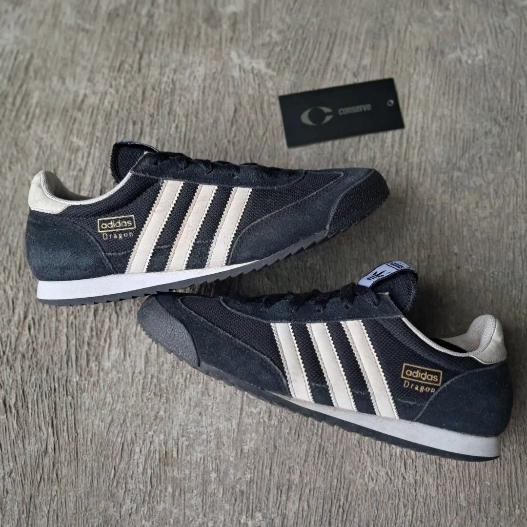 Sepatu Adidas Dragon Size 38 insole 24 cm hitam, Fesyen Pria, Sepatu ...
