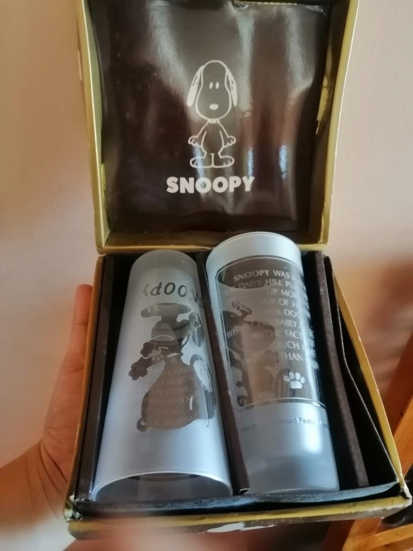 Snoopy frosted glass set, Hobbies & Toys, Memorabilia & Collectibles ...