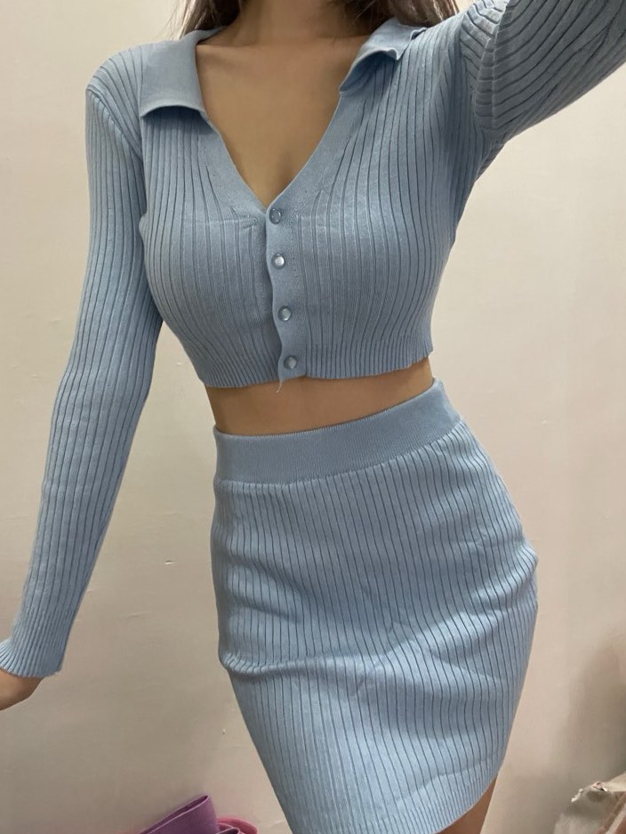 Stretchable Bodycon 2 Piece Set Womens Fashion Dresses And Sets Sets