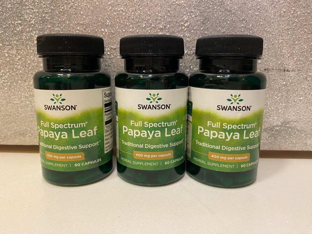 Swanson Full Spectrum Papaya Leaf Extract Herbal Supplement Pill ...