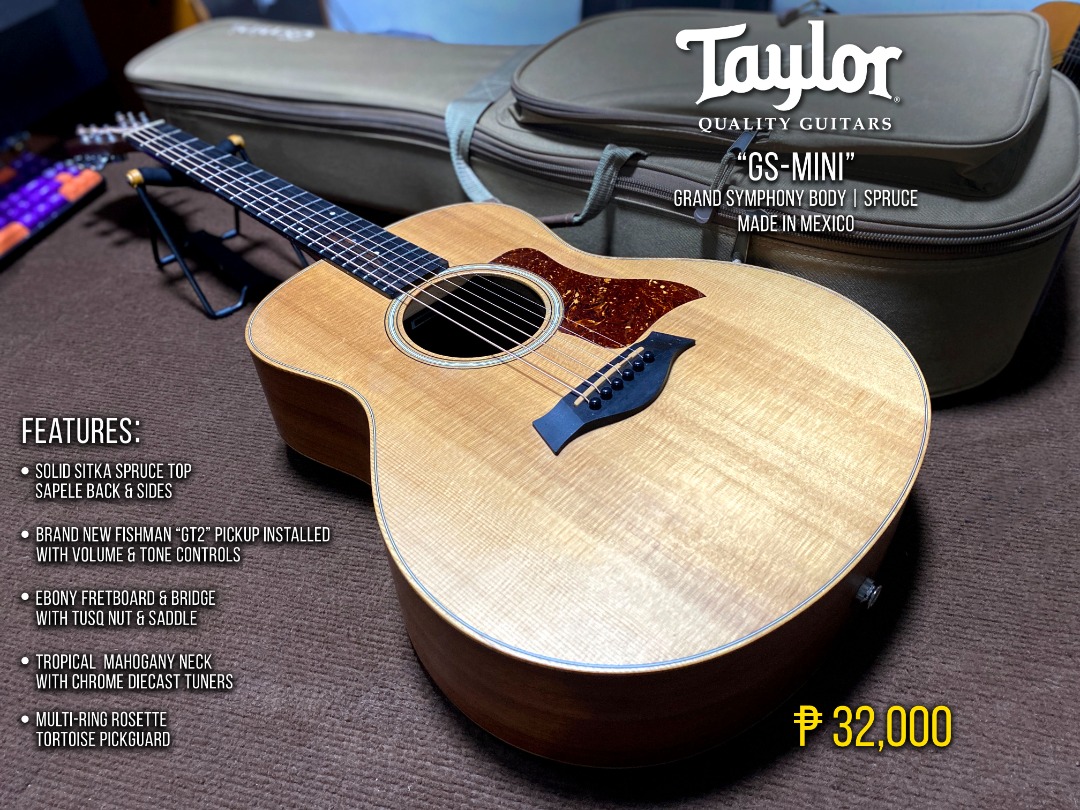 Taylor GS-Mini Spruce Guitar, Hobbies & Toys, Music & Media, Musical ...