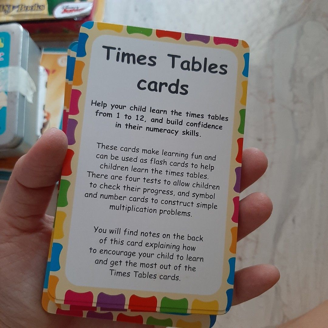 Times table flash cards, Toys & Collectibles, Permainan Papan & Kartu ...