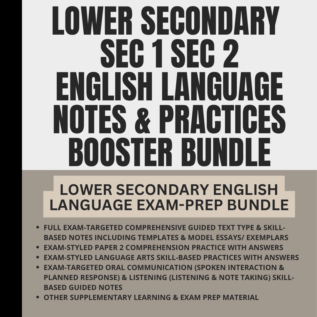 LOWER SEC ENGLISH EXAM PACKAGE|SEC 1 SEC 2 ENGLISH LANGUAGE LATEST 2024 ...