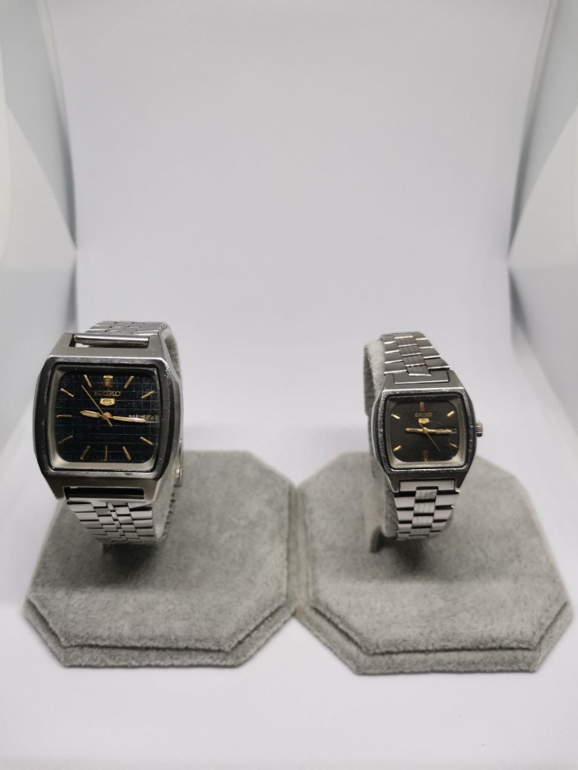 Vintage Seiko Square Case Couple Watch, Luxury, Watches on Carousell