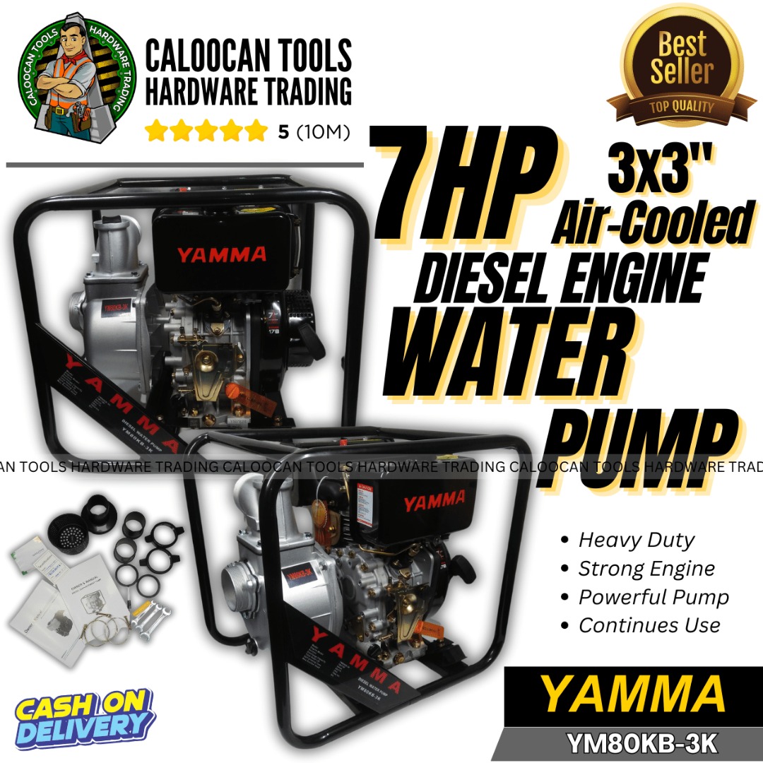Yamma 3x3" 7HP Air Cooled Diesel Engine Water Pump (YM80KB-3K ...