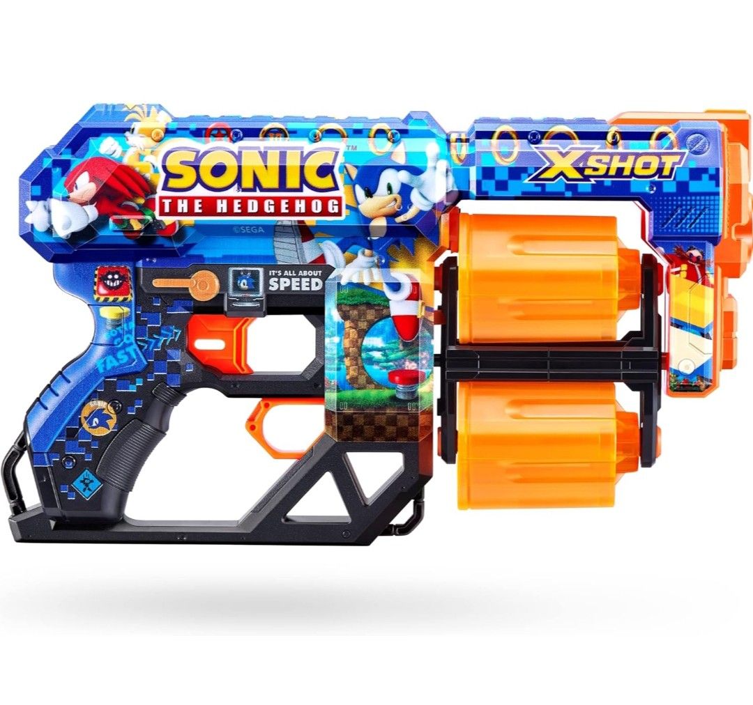 **減價**Zuru X-Shot SKINS Dread (Sonic The Hedgehog) Foam Blaster 超音小子海綿彈 ...