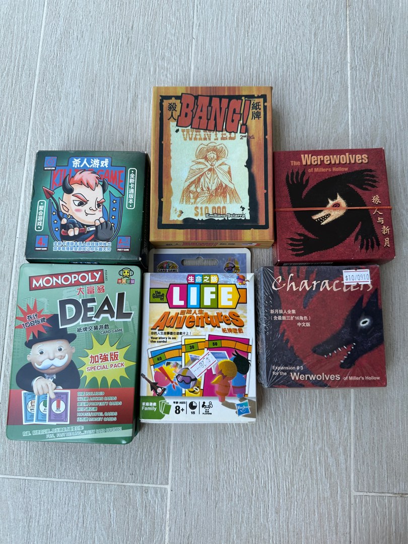 ($20 for ALL) Assorted Card Games - Werewolves, Bang, Killing Game ...