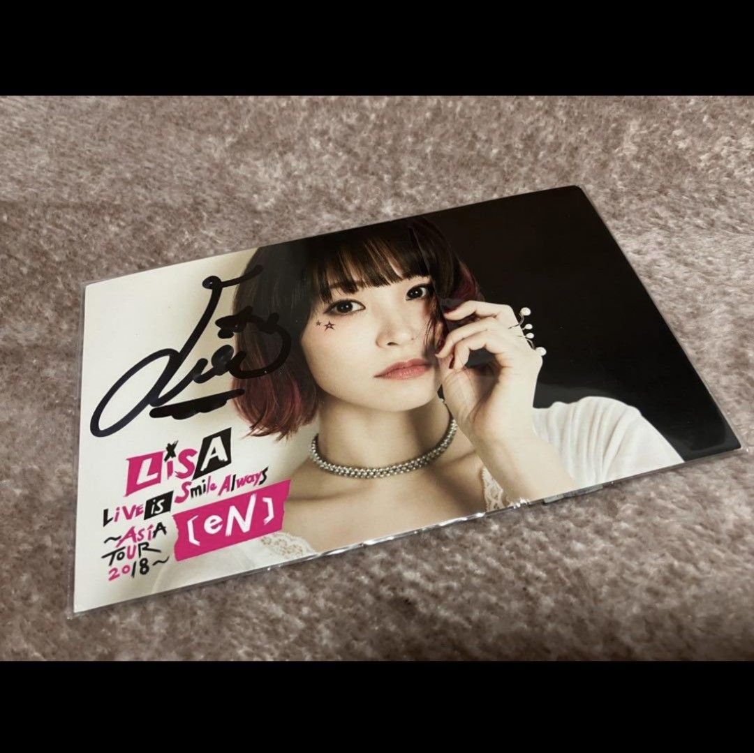 預訂無現貨 LiSA 限定親筆簽名卡 2018 Asia tour 周邊 live is smile always 紅蓮華, 興趣及遊戲, 收藏品及紀念品, 日本明星 - Carousell