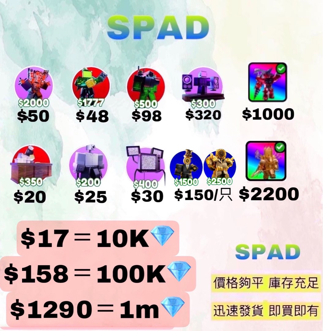 Toilet Tower Defense / TTD Roblox 廁所塔防, 電子遊戲, 電子遊戲, 其他 - Carousell