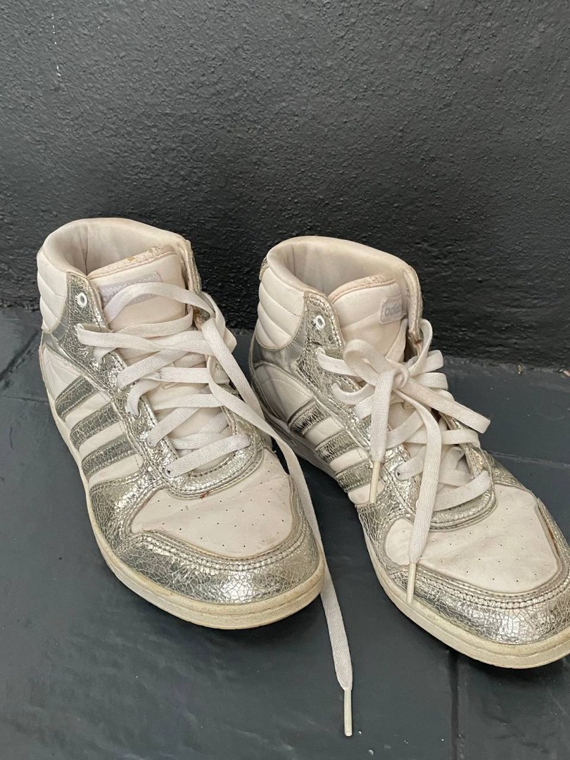 Adidas high cut shoe white sneakers UK 6 kasut, Men's Fashion, Footwear ...