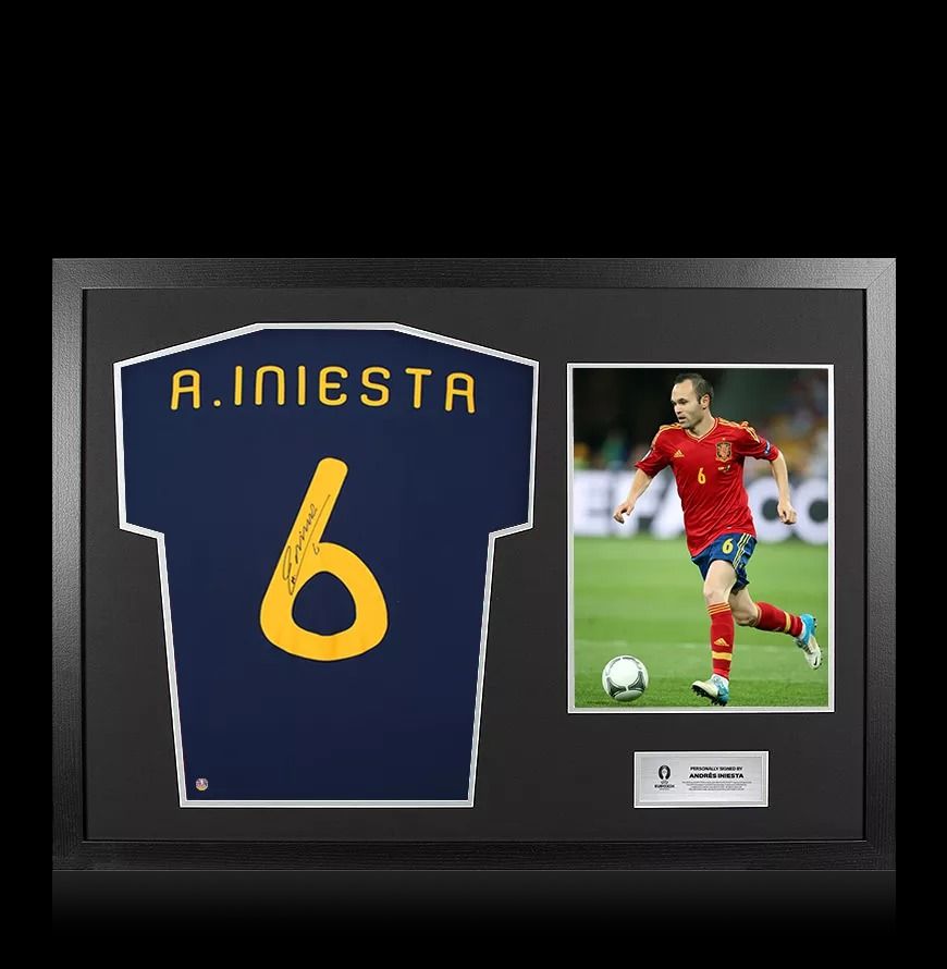 Andres Iniesta Official UEFA EURO 2024 Back Signed and Hero Framed ...