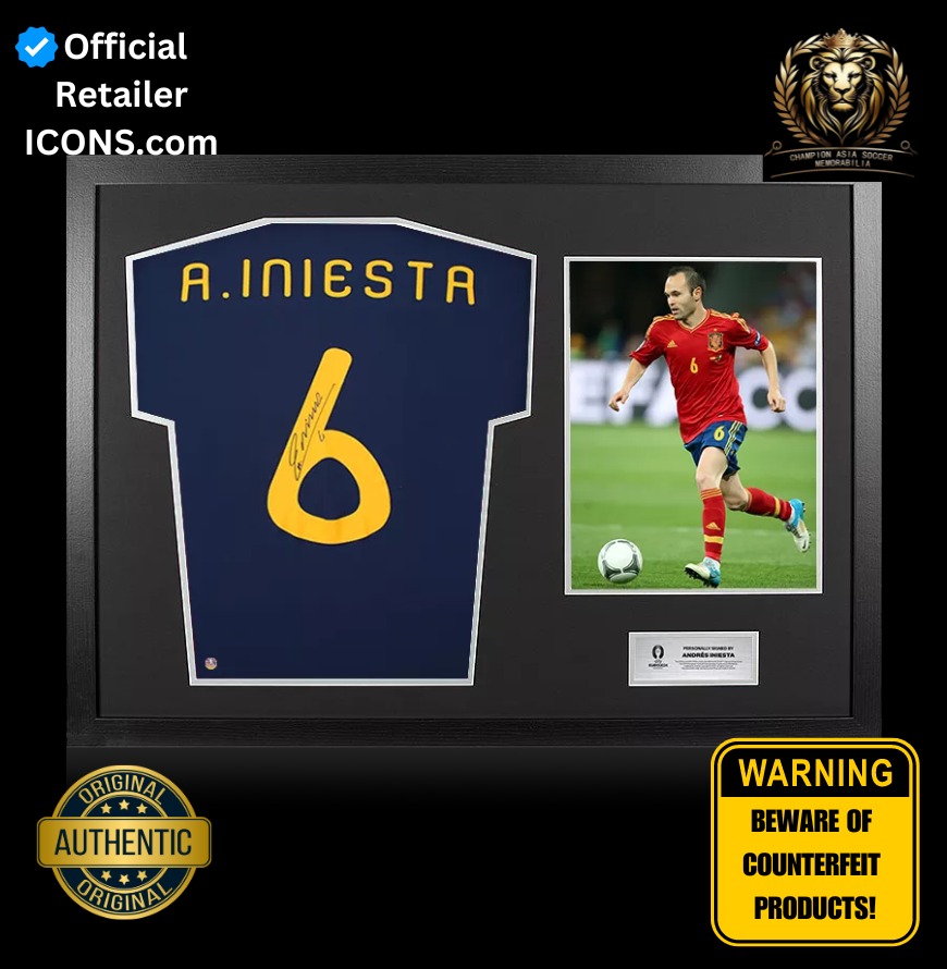 Andres Iniesta Official UEFA EURO 2024 Back Signed and Hero Framed ...