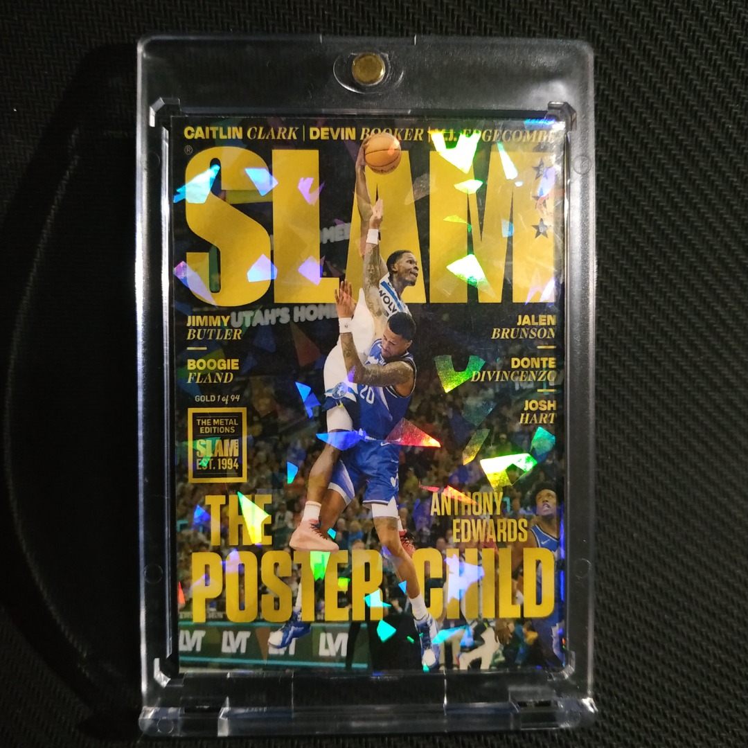 Anthony Edwards Posterized SLAM Cover NBA Card Cracked Ice Panini ...