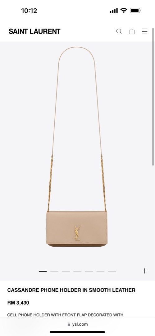 Authentic YSL Cassandre Phone Holder, Luxury, Bags & Wallets on Carousell