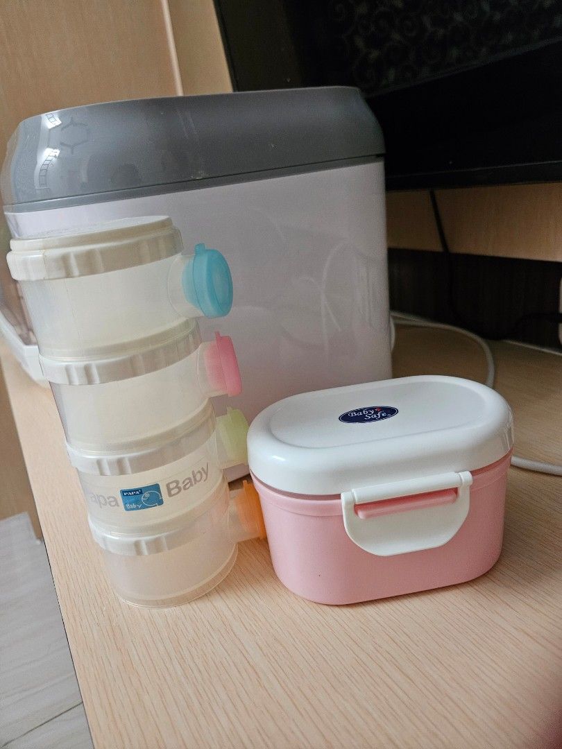 Baby safe milk container & papa baby milk container 4 susun, Bayi ...