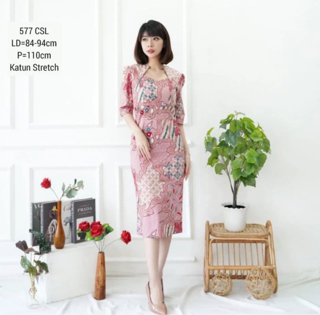 Batik Dress Kantor/Acara, Fesyen Wanita, Muslim Fashion, Gaun di Carousell