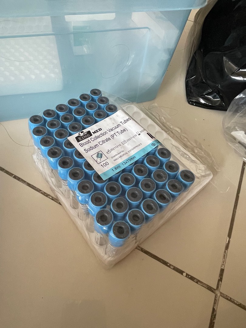 Blue Vacutainer (PT Tube), Health & Nutrition, Medical Supplies & Tools ...