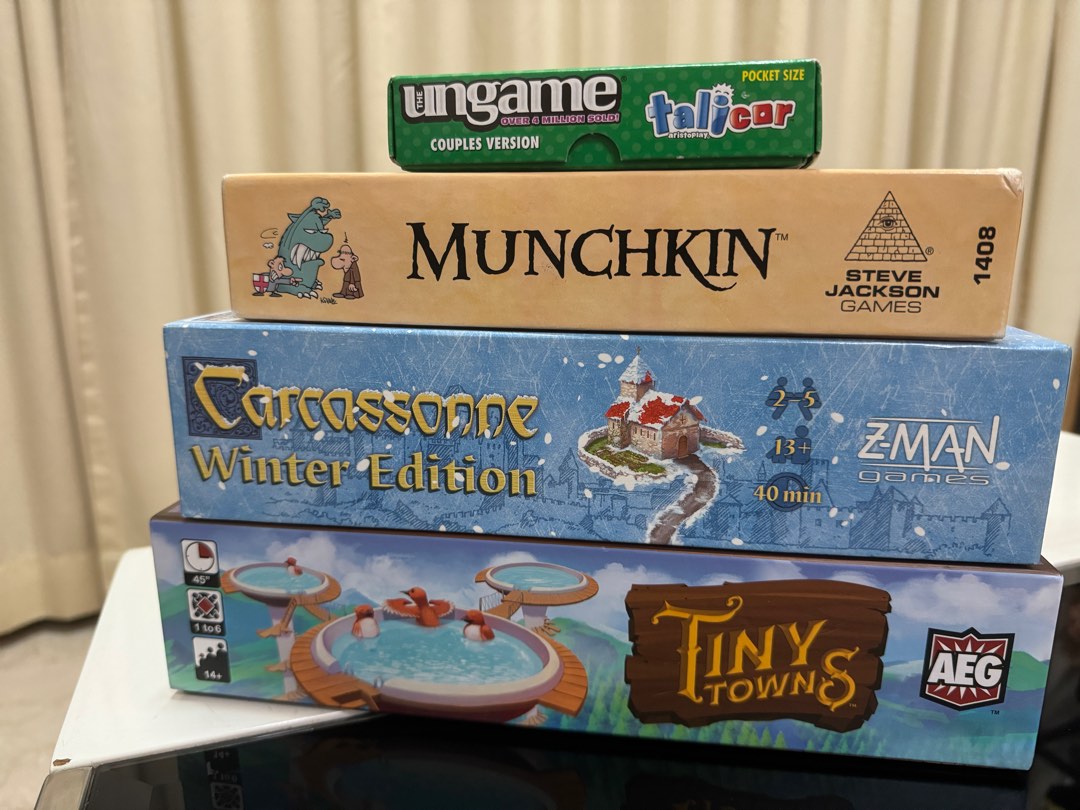 Board games: Munchkin/The ungame couple version/Carcassonne winter ...