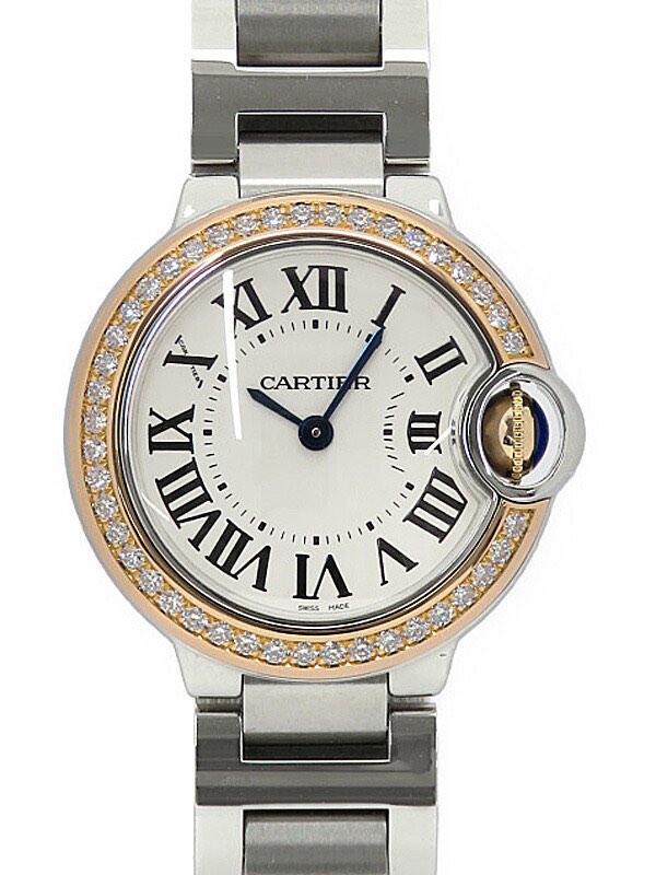 Cartier "Ballon Bleu de Cartier Bezel Diamond" WE902079 Ladies Quartz ...