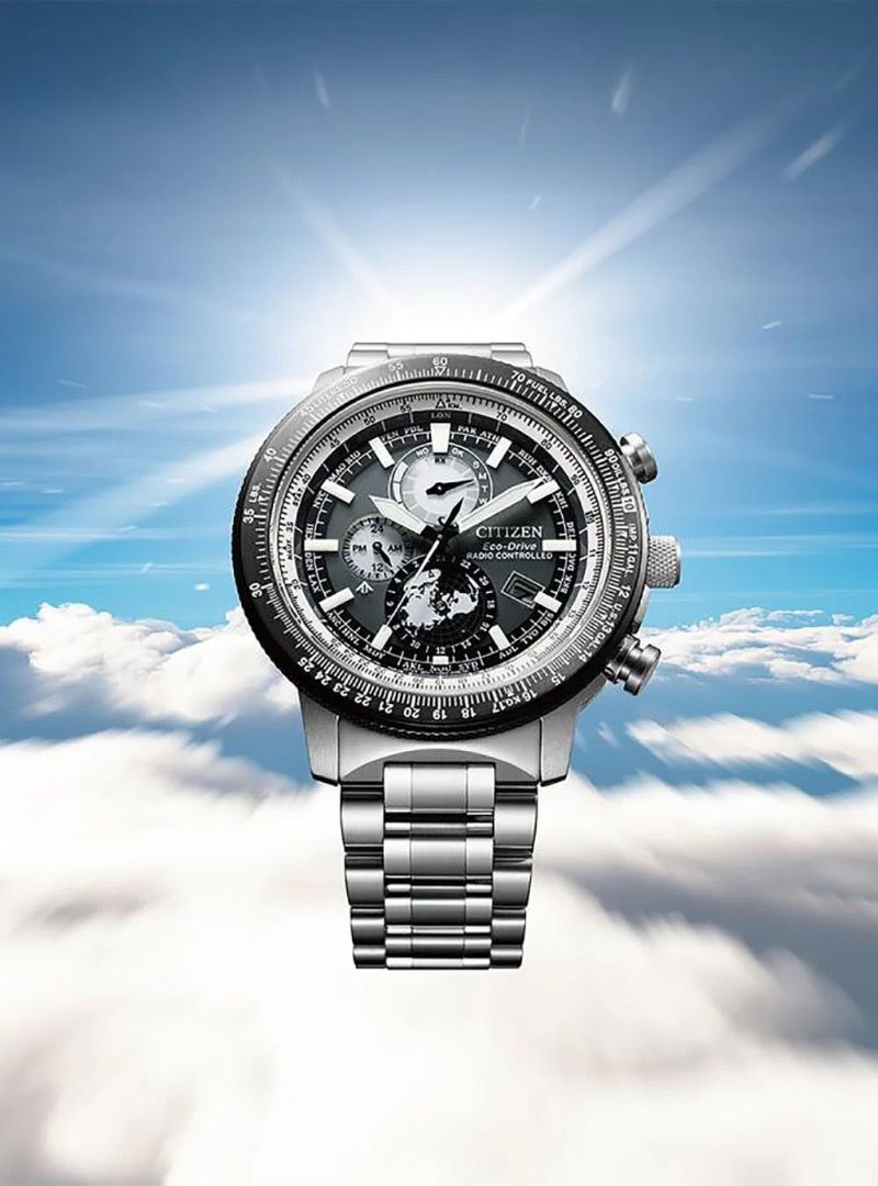 CITIZEN 星辰 PROMASTER SKY series 光動能 ECO-DRIVE BY3006-53H 不銹鋼 錶帶 200米 防水 五局電波接收 萬年曆, 男裝, 手錶及配件 ...