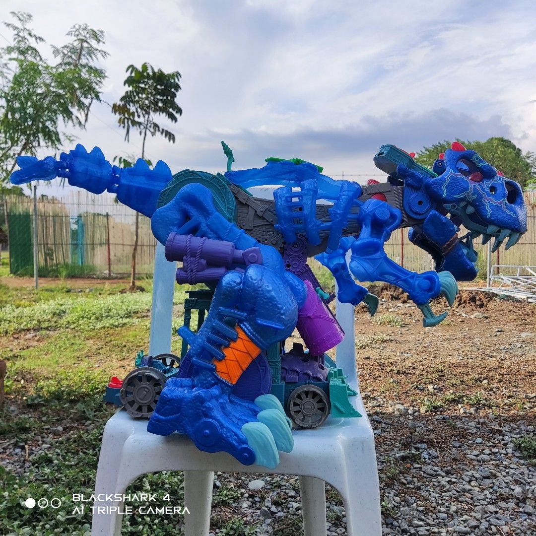 Imaginext Ultra T-Rex Blue Dinosaur Stands 2-1/2 Ft Tall Walks Stomps ...