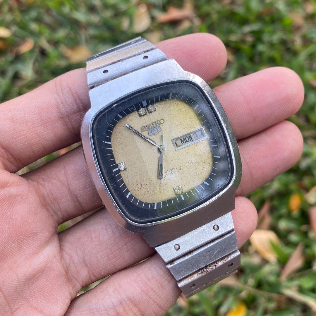 Jam tangan vintage Seiko 5 Tv Automatic jadul kuno antik classic, Fesyen Pria, Jam Tangan di ...