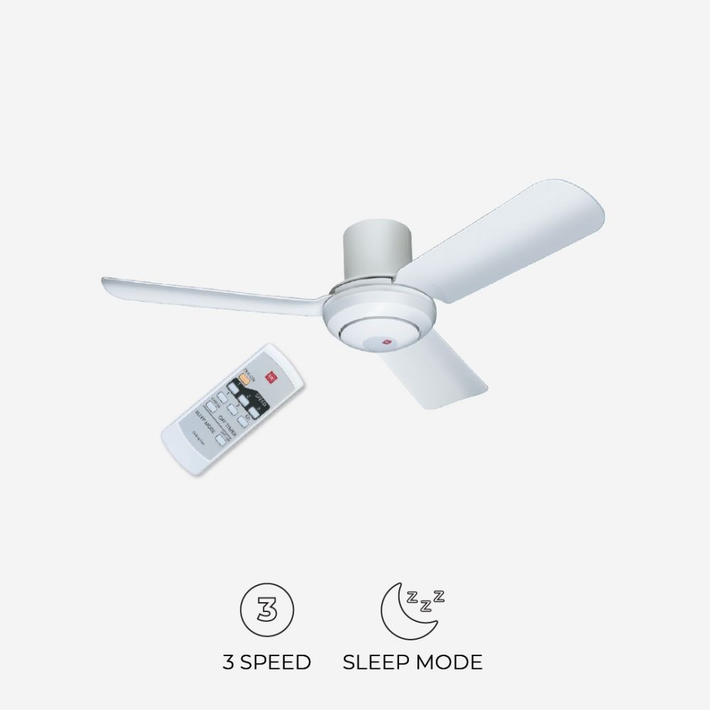 KDK M11SU 3-Blade Remote Control Ceiling Fan 110cm in White, Furniture ...