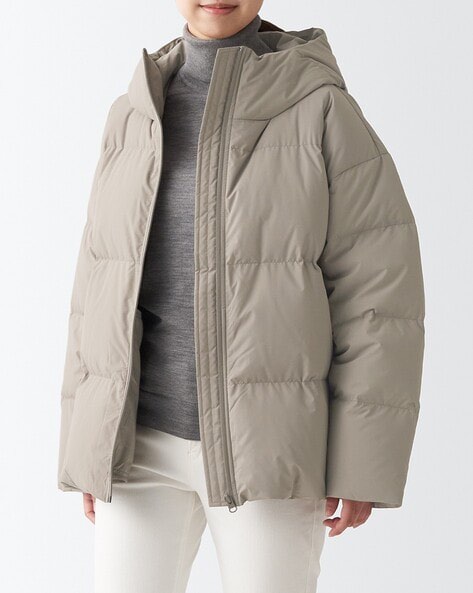 MUJI Water-Repellent Hooded Down Jacket, Women's Fashion, Coats ...