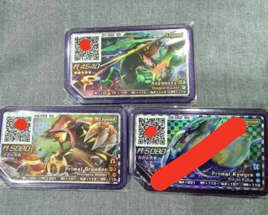 Pokemon Gaole Card Set - Mega Rayquaza and Primal Groudon Set, Hobbies & Toys, Toys & Games on ...